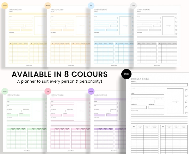 Printable Reading Journal Fillable Reading Journal Reading - Etsy UK