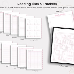 Digital Reading Journal for Goodnotes: Book Tracker With Stickers (PDF ...