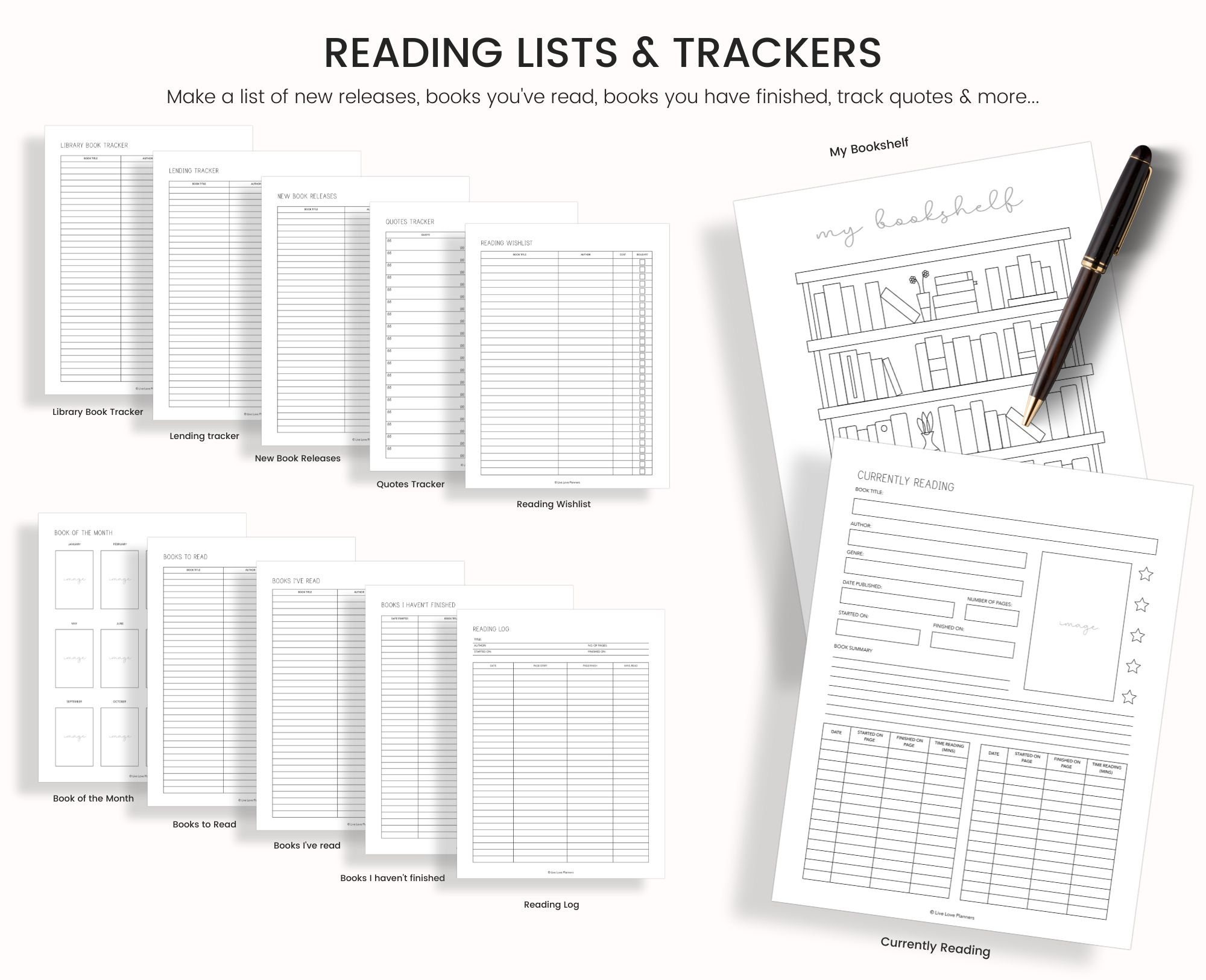 Printable Reading Journal Fillable Reading Journal Reading - Etsy UK