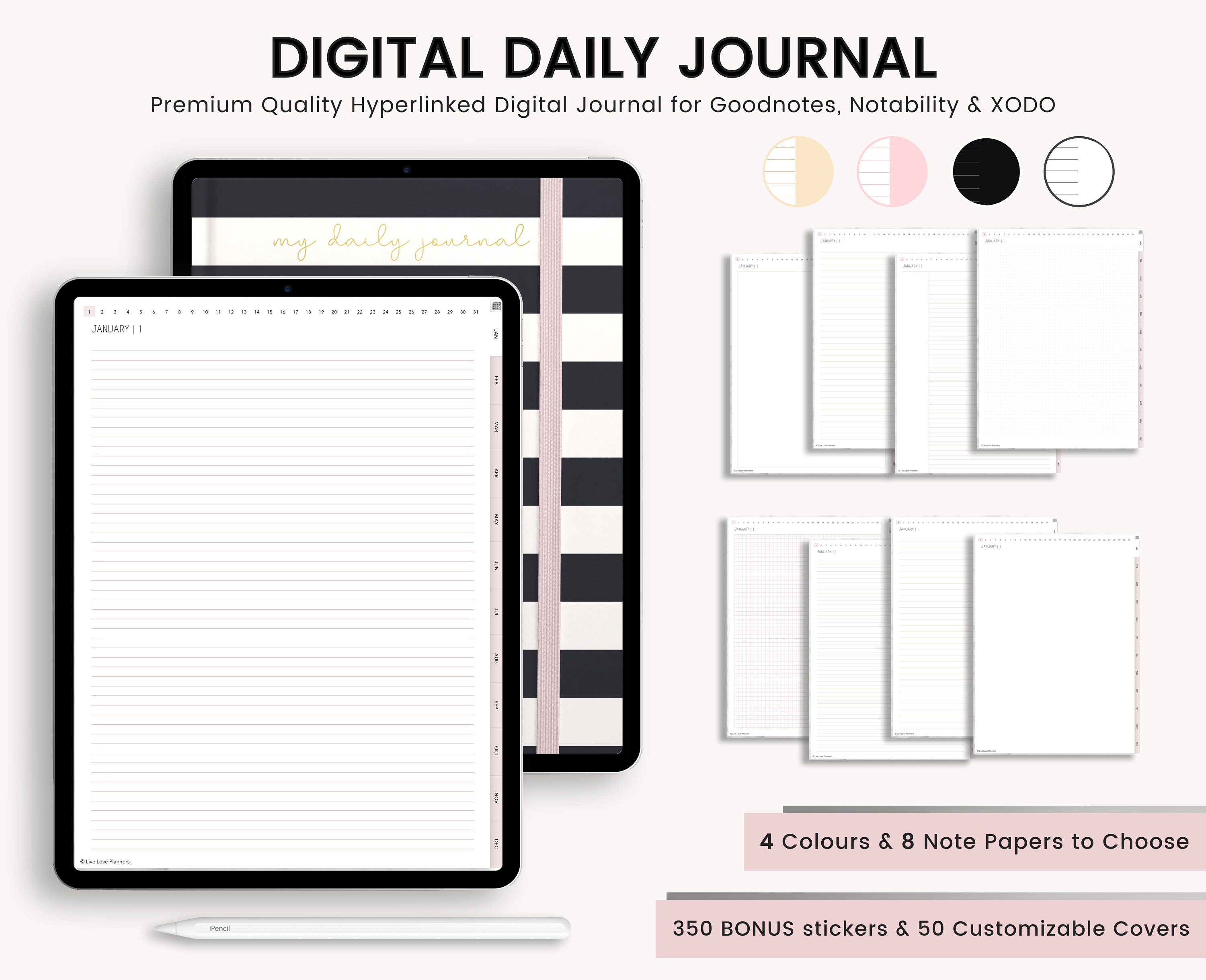 Digital Daily Journal Daily Planner Digital Journal 365 - Etsy