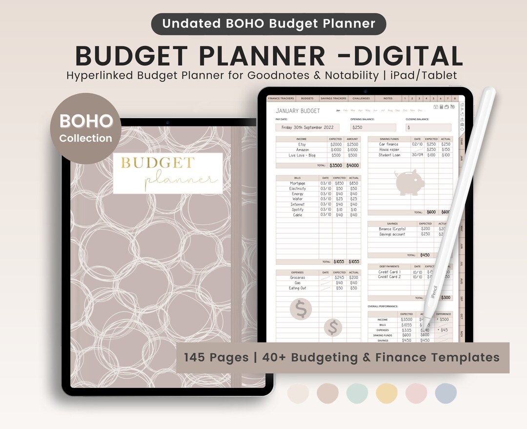 Digital Budget Planner, Finance Tracker, Finance Planner, Digital ...