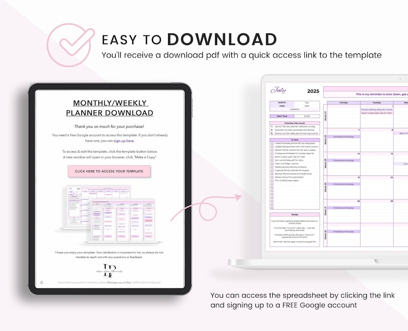 Google Sheets Monthly and Weekly Planner: Daily, Weekly, Monthly ...