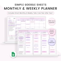 Habit Tracker Spreadsheet Google Sheets, Daily & Weekly Planner, Goal ...