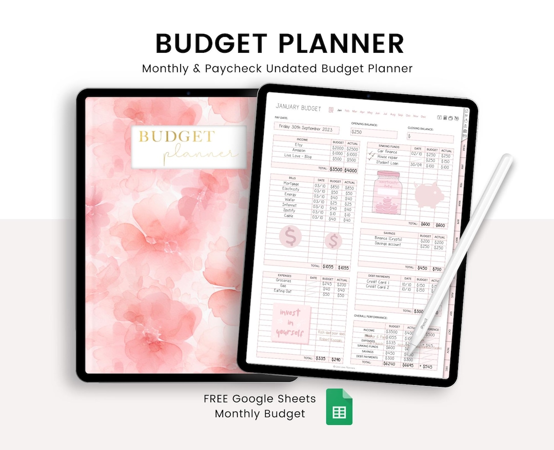 Digital Budget Planner: Finance Tracker, Goodnotes Compatible (portrait ...