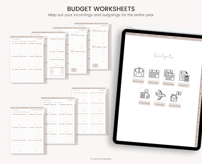 Digital Budget Planner Finance Tracker Finance Planner - Etsy