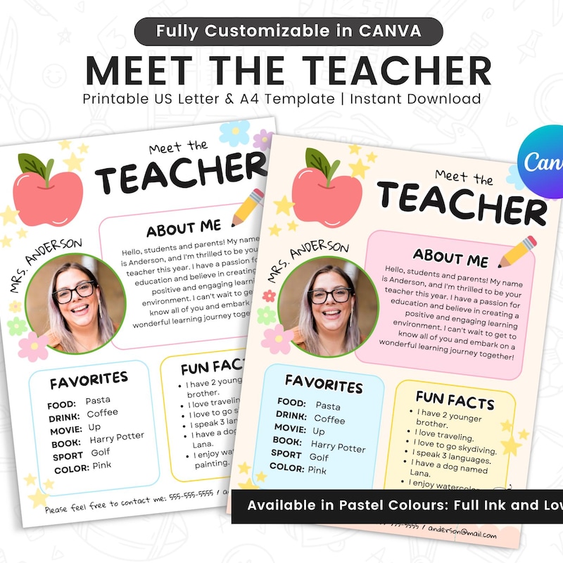 Meet the Teacher Template - Etsy