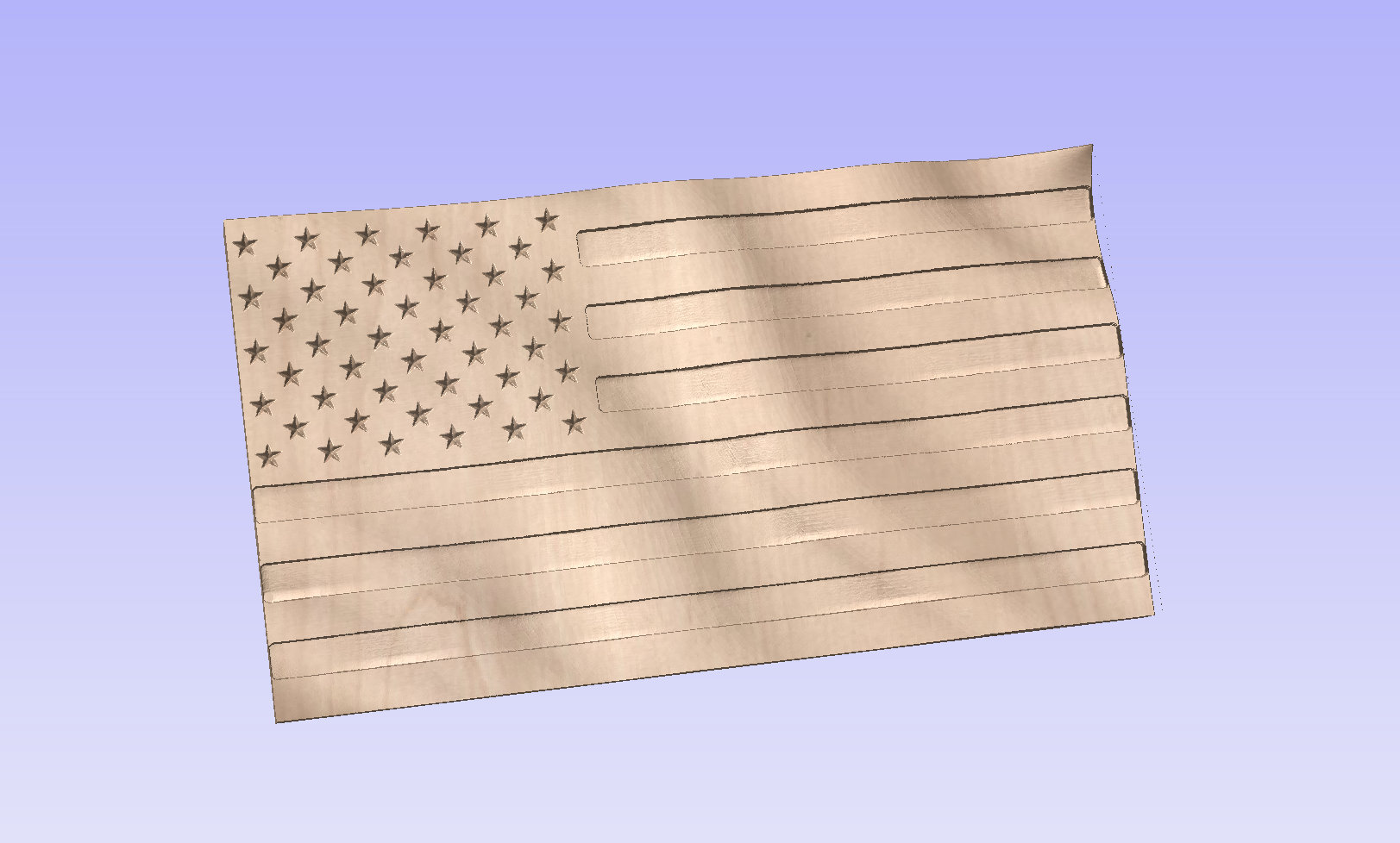 Wavy American Flag Texture 3D STL File for CNC - Etsy