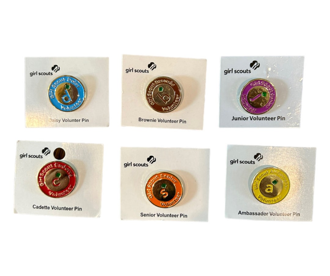 Retired Girl Scout Volunteer Pins Daisy Brownie Junior Cadette Senior ...
