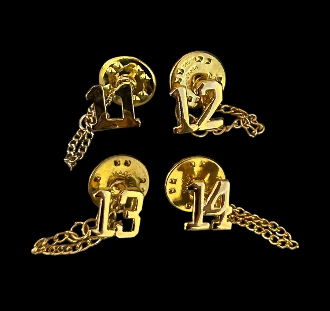 Girl Scout Ambassador Gold Tone Numeral Guard Milestone 11 12 13 14 ...