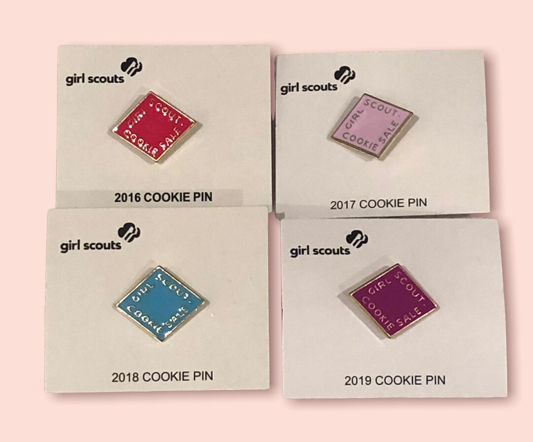 Retired Girl Scout Cookie Pins 1999-2019 Daisy Brownie Junior Cadette ...