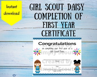 Editable End of Year Daisy Certificate, Girl Scout Printable 2023 - Etsy