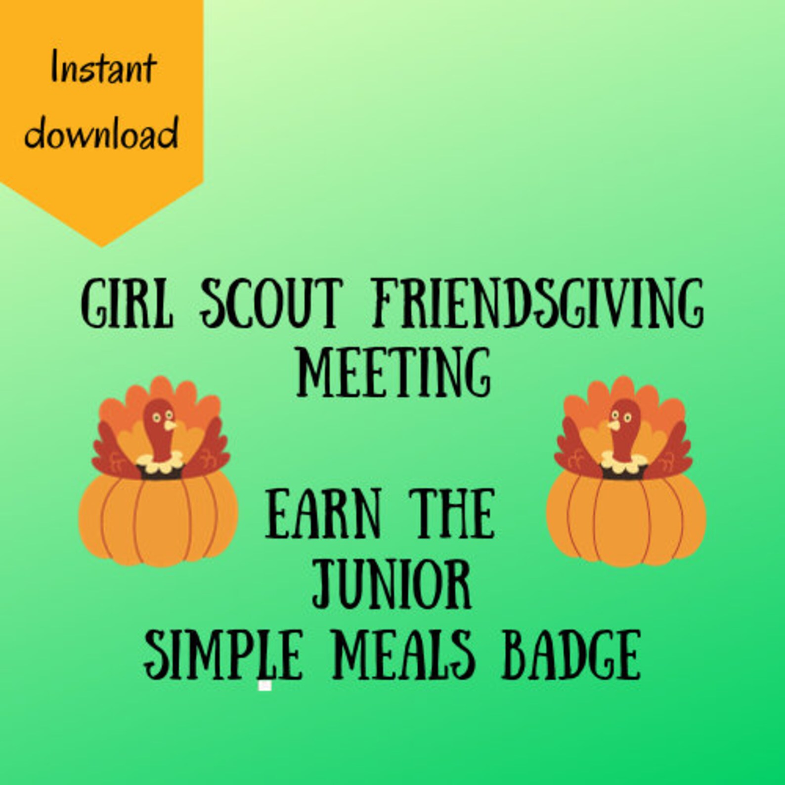 Girl Scout Junior Simple Meals Badge Friendsgiving Meeting Plan - Etsy