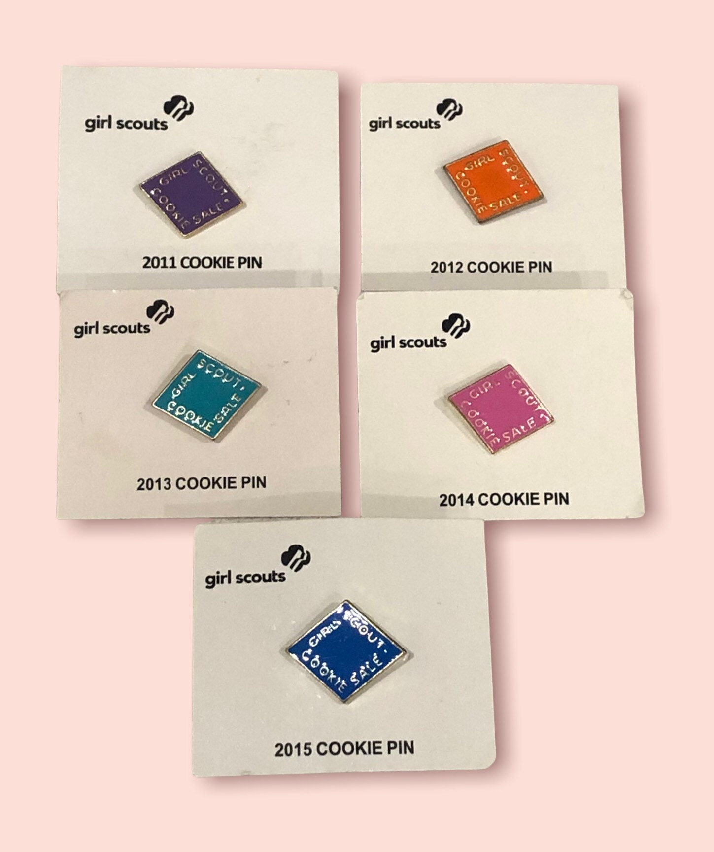 Retired Girl Scout Cookie Pins 1999-2019 Daisy Brownie Junior Cadette ...