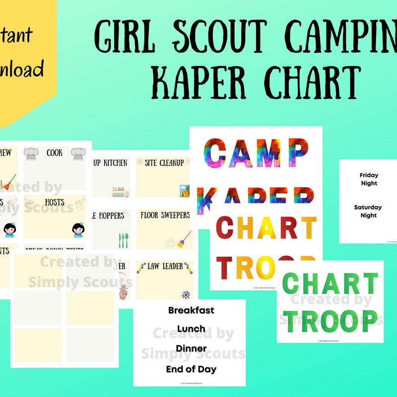 Girl Scout Brownie Kaper Chart - Etsy