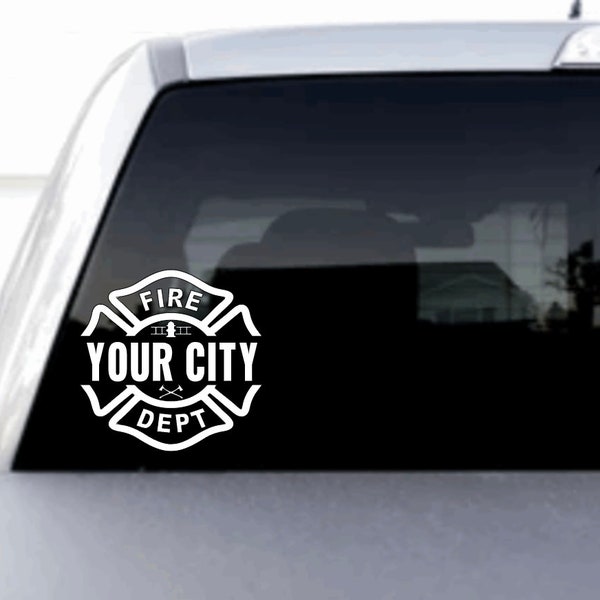 Fire Department Car Decal - Etsy