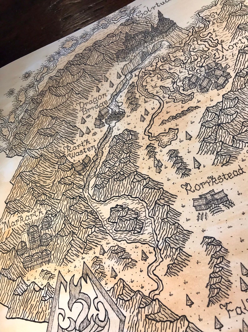 Skyrim Map A1 and A2 Sized Map With Detailed City Depiction - Etsy Canada