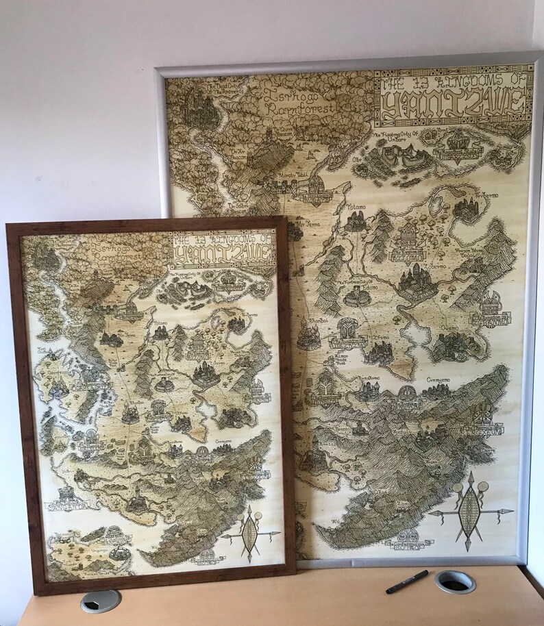 African Dnd Fantasy Map. A0 and A1 Sizes Aged for Authentic Look With ...