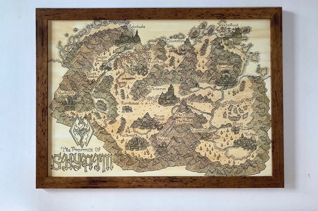 Skyrim Map A1 and A2 Sized Map With Detailed City Depiction - Etsy UK