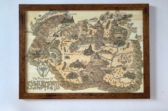 Skyrim Map A1 and A2 Sized Map With Detailed City Depiction | Etsy UK