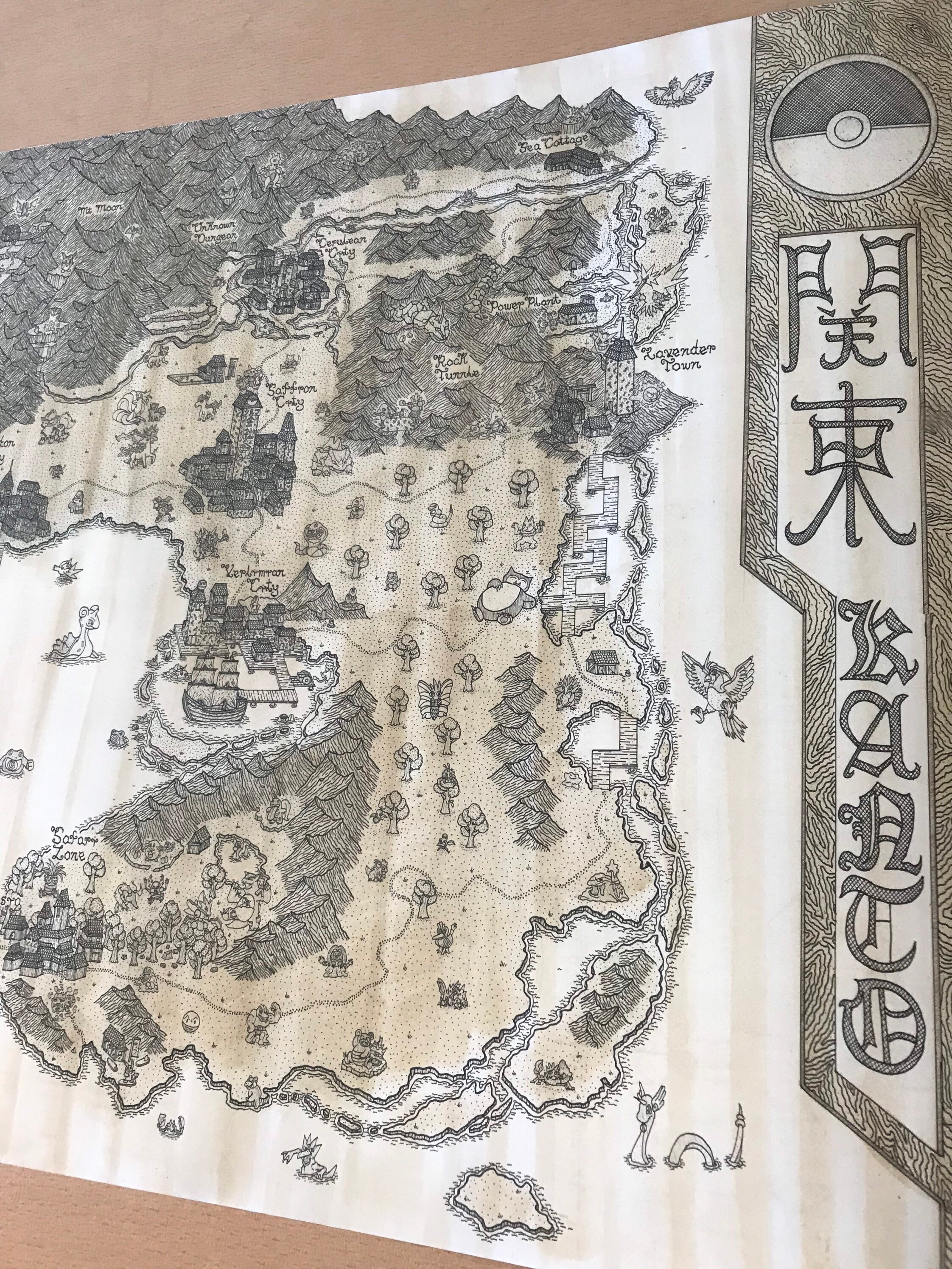 Pokémon Kanto Map With All 151 Original Pokémon Illustrated in - Etsy