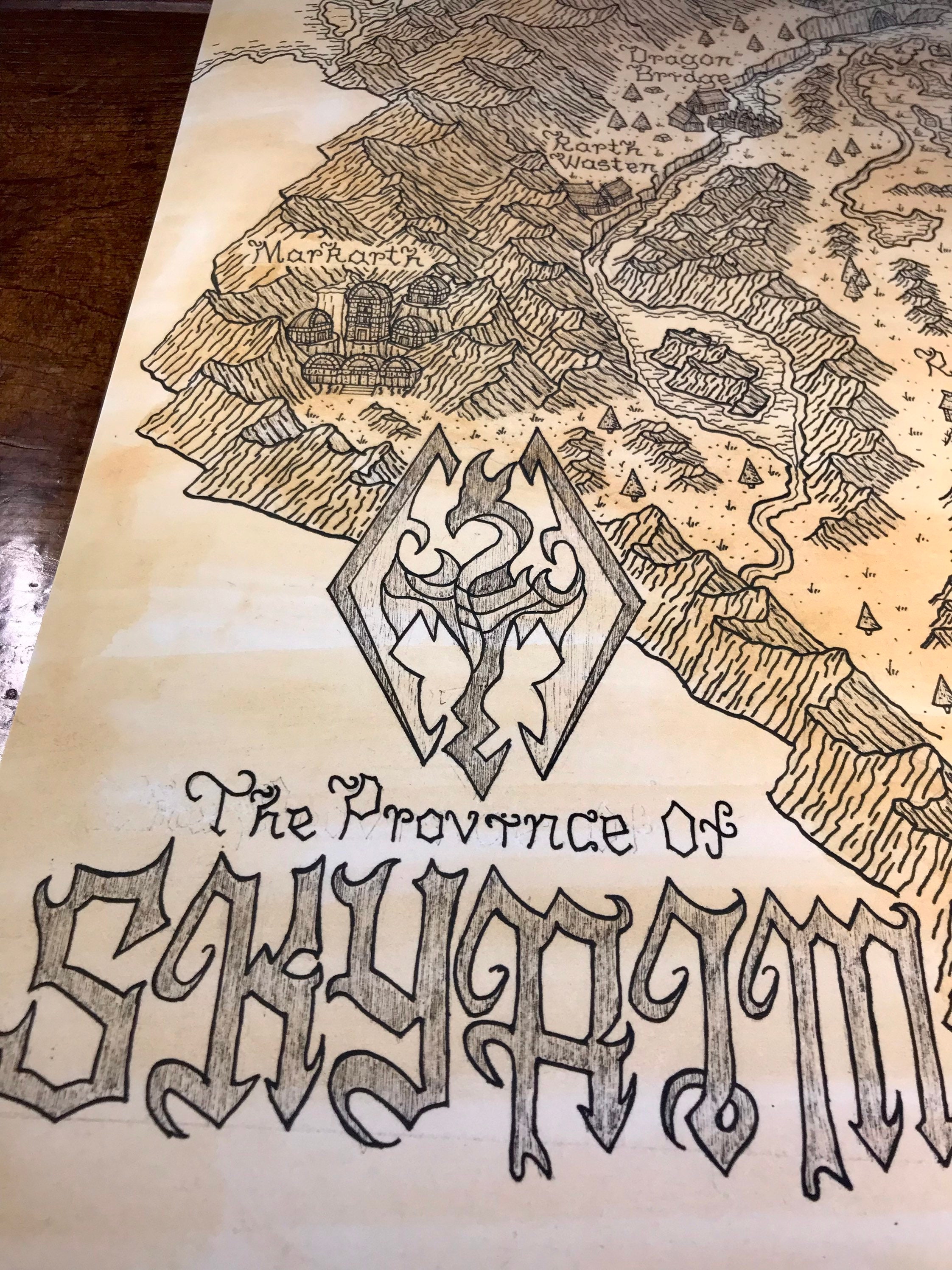 Skyrim Map A1 and A2 Sized Map With Detailed City Depiction | Etsy