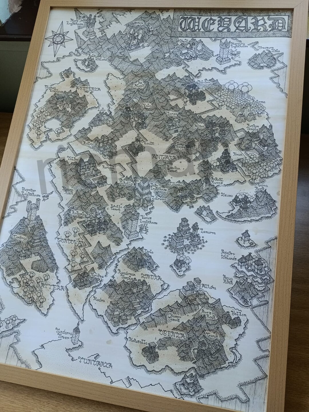 Golden Sun World Map. Weyard Illustrated in A1 A2 and A3 Sizes. Prefect ...