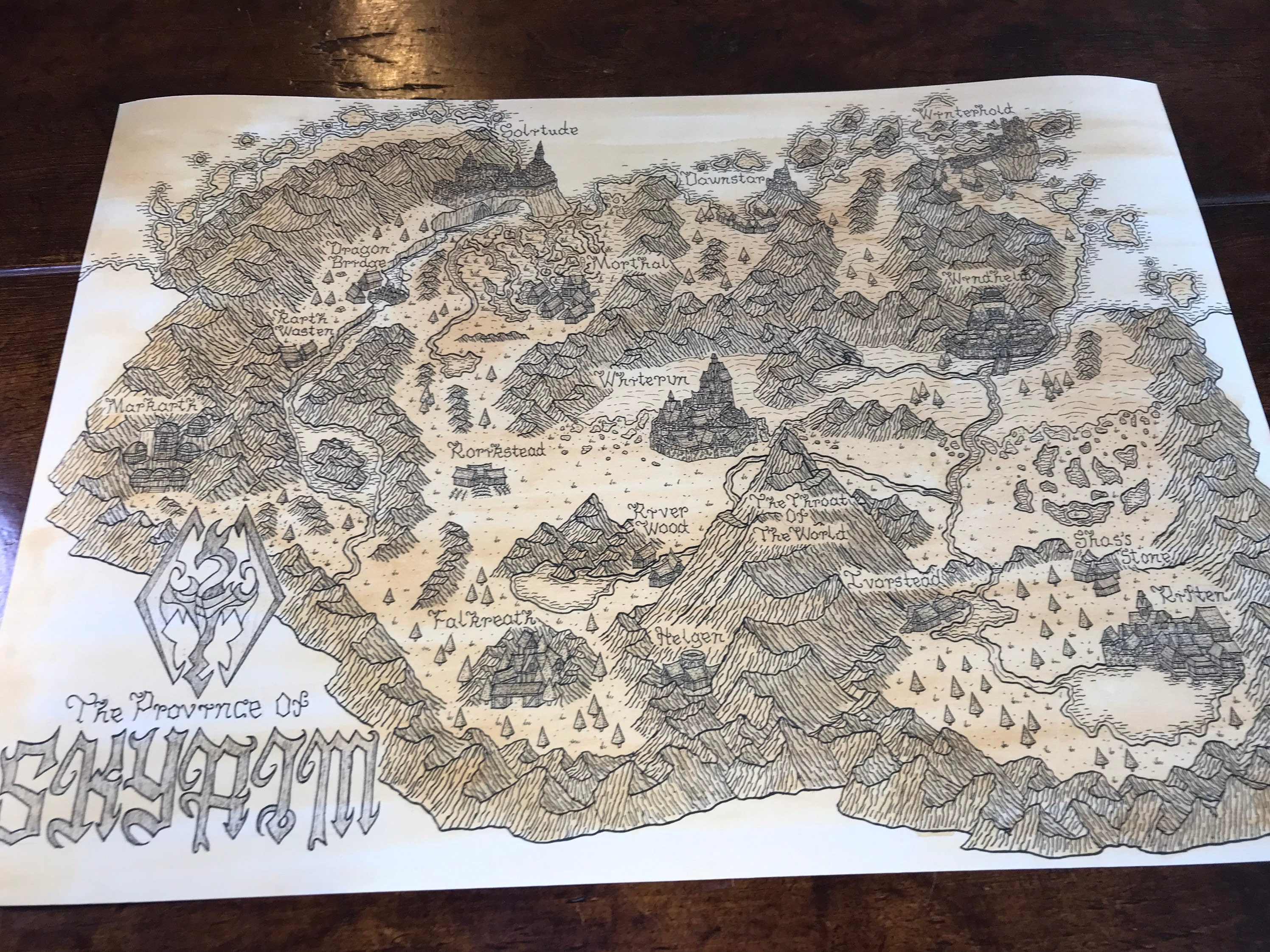 Skyrim Map A1 and A2 Sized Map With Detailed City Depiction | Etsy Canada