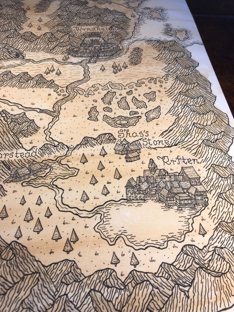 Skyrim Map A1 and A2 Sized Map With Detailed City Depiction - Etsy Canada