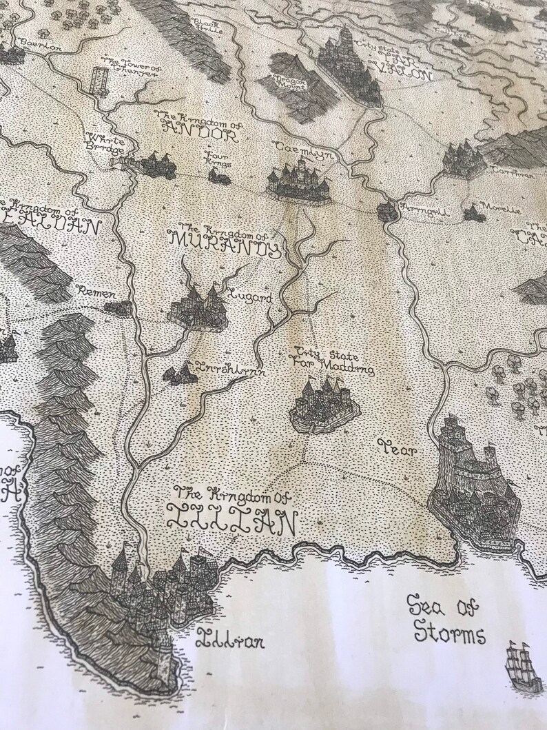 Mapa de la rueda del tiempo. Dibujado a mano en tamaños A1 y A2 con ...
