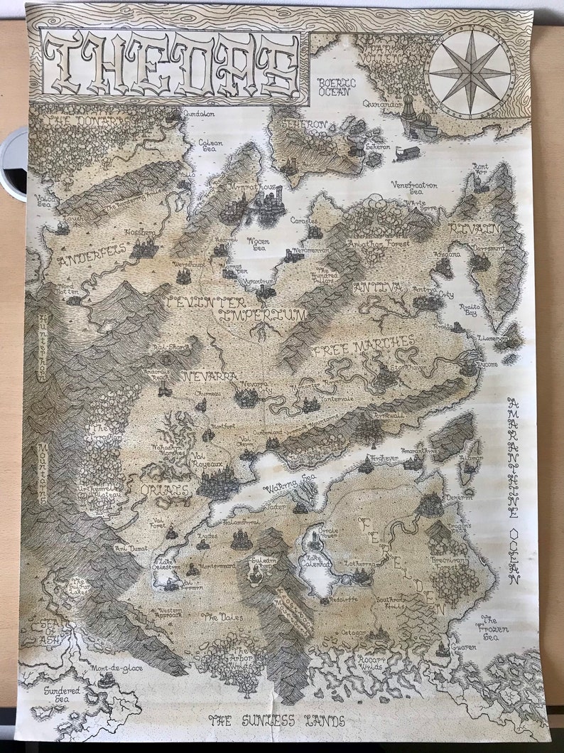Dragon Age Thedas A1 and A2 Sized Map With Highly Detailed | Etsy