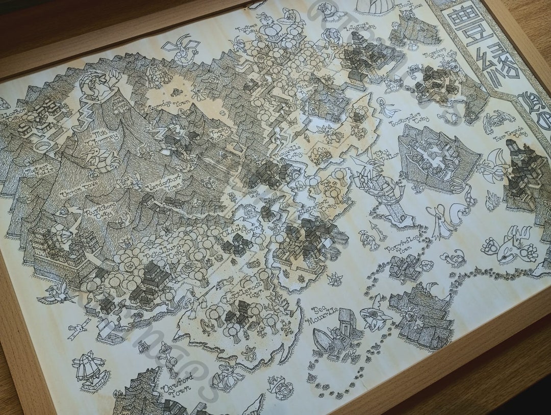 Pokémon Hoenn Map With All 135 Generation 3 Pokémon Illustrated in A1 ...