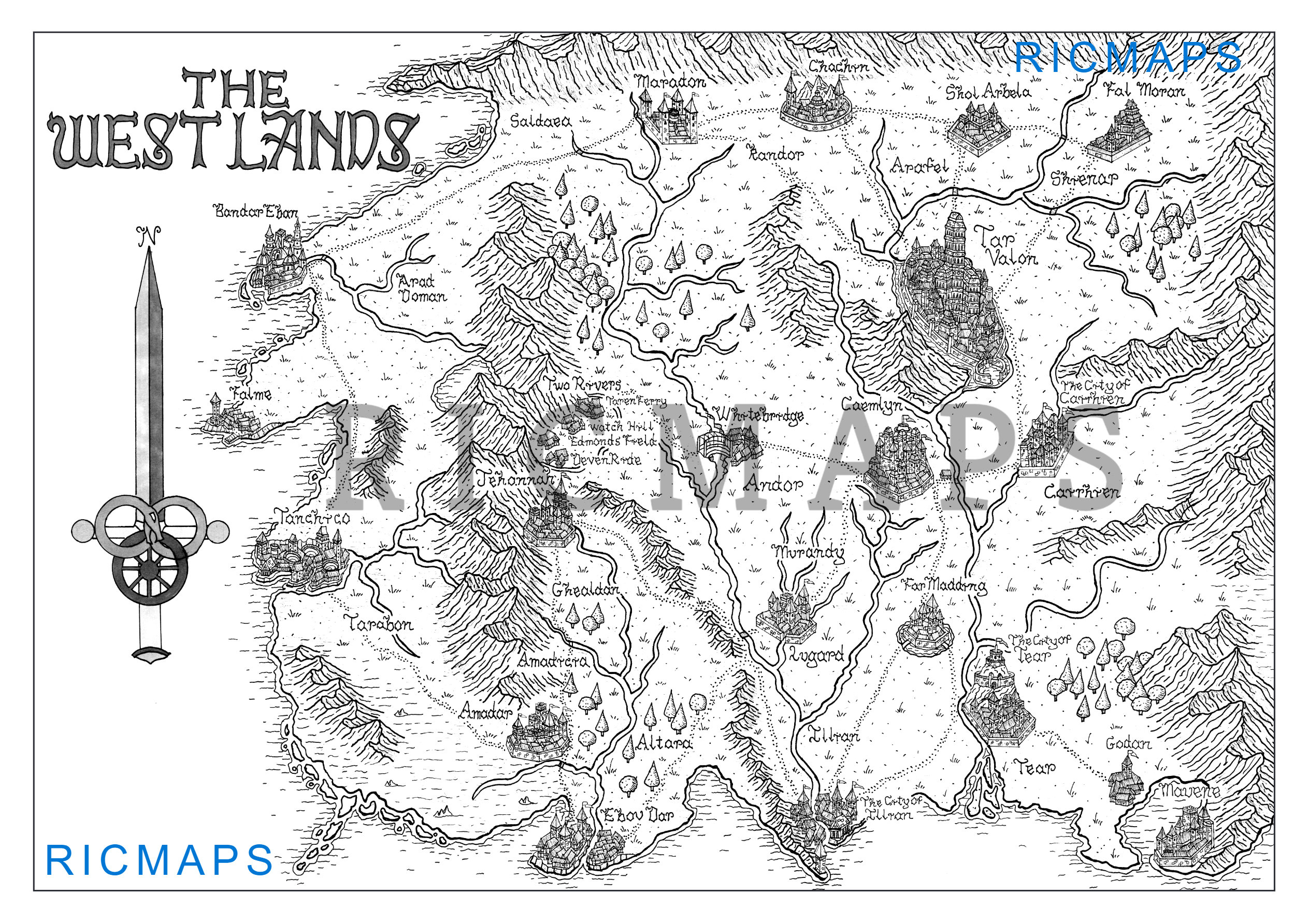 Digital Wheel of Time Map Download With Detailed Cities Depictions ...