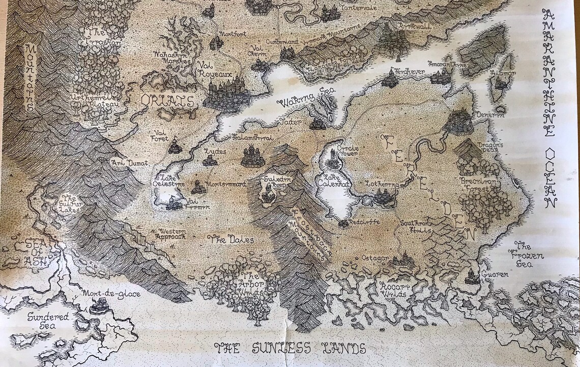 Dragon Age Thedas A1 and A2 Sized Map With Highly Detailed | Etsy