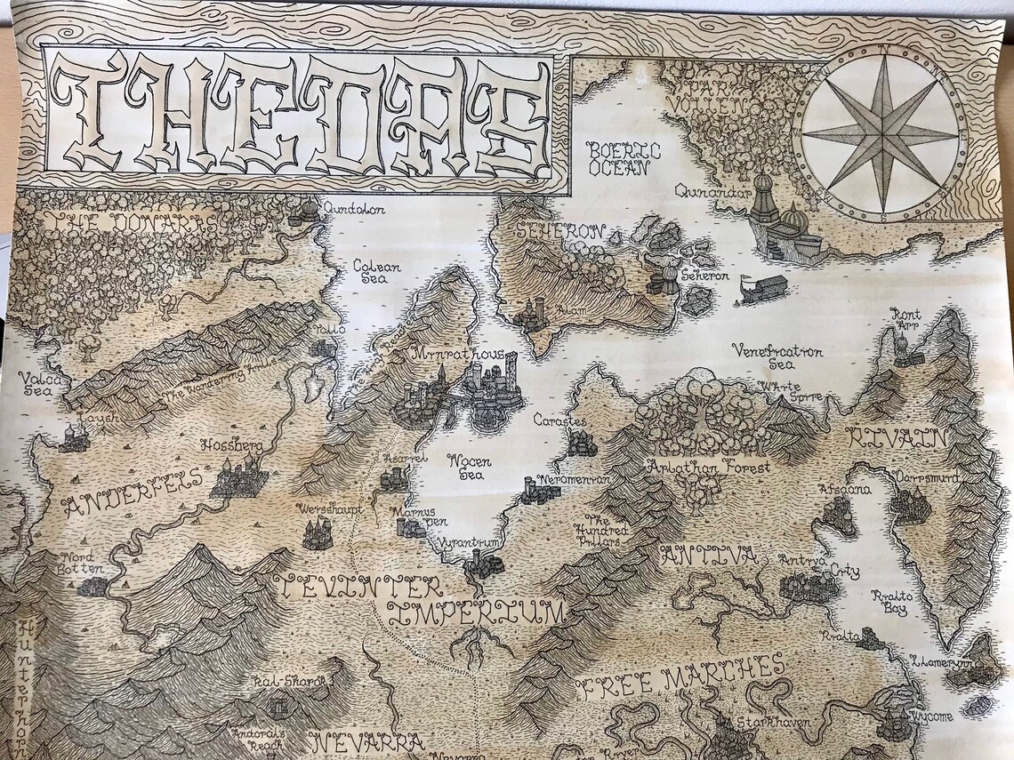 Dragon Age Thedas A1 and A2 Sized Map With Highly Detailed | Etsy