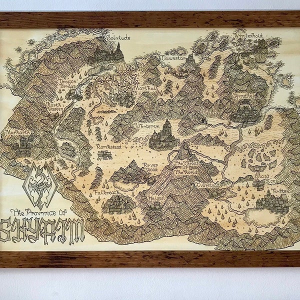 Skyrim Detailed Map - Etsy