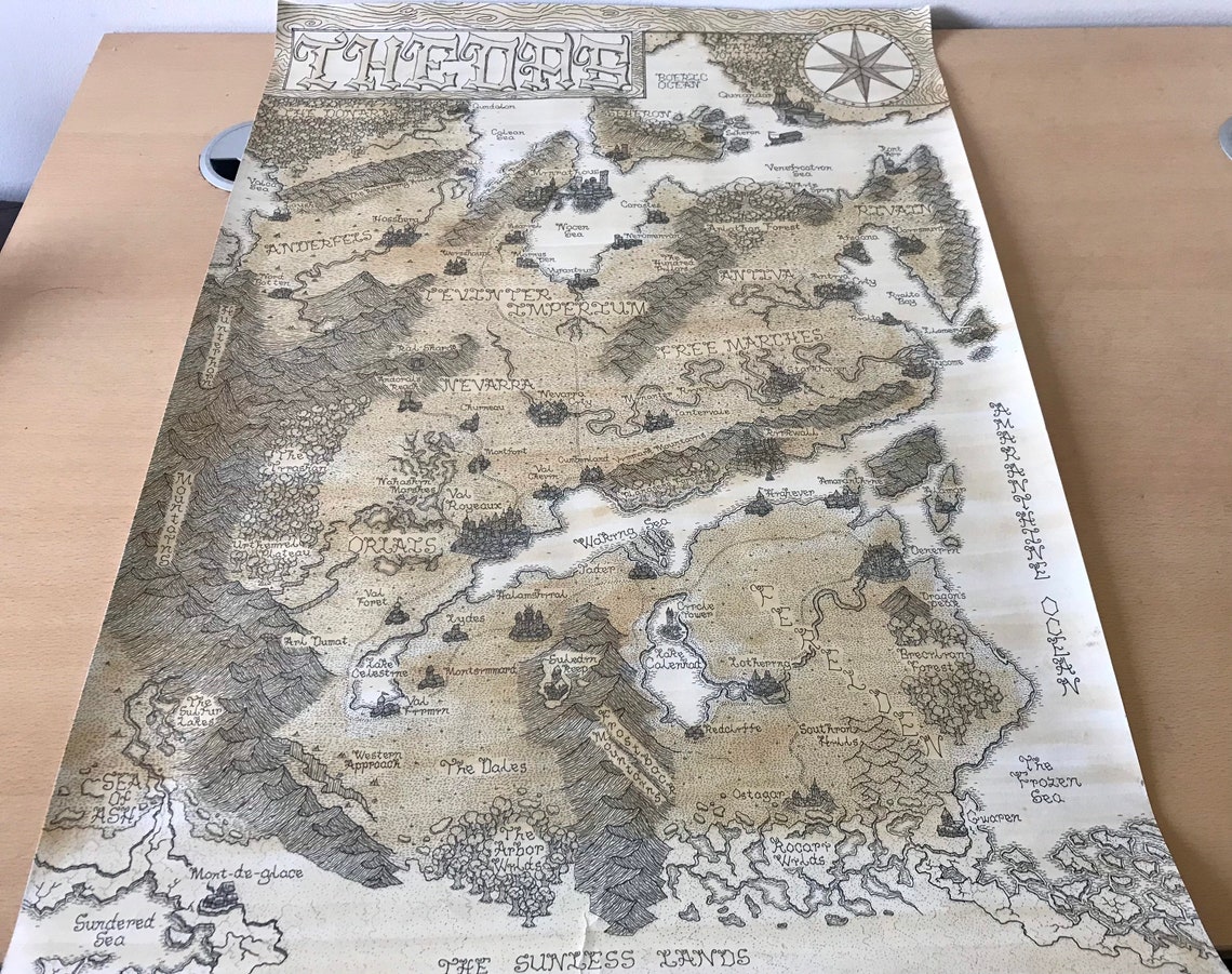Dragon Age Thedas A1 and A2 Sized Map With Highly Detailed | Etsy