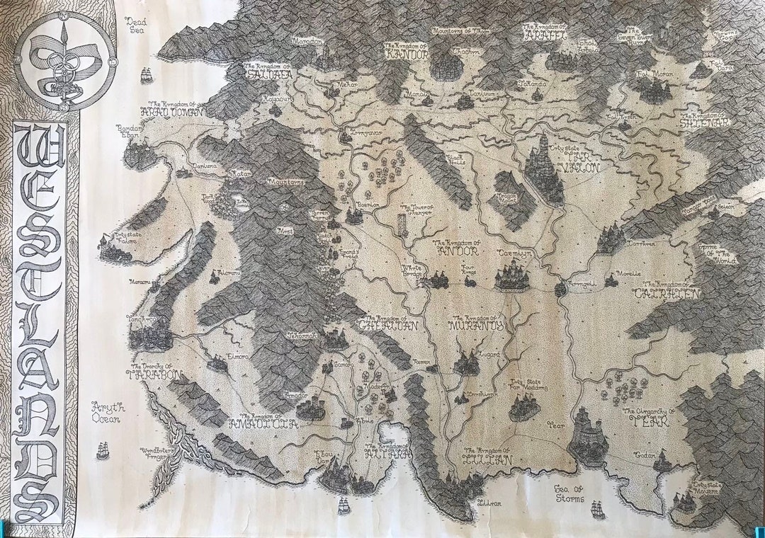 Mapa de la rueda del tiempo. Dibujado a mano en tamaños A1 y A2 con ...