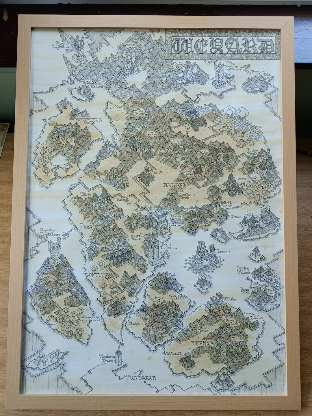 Golden Sun World Map. Weyard Illustrated in A1 A2 and A3 Sizes. Prefect ...