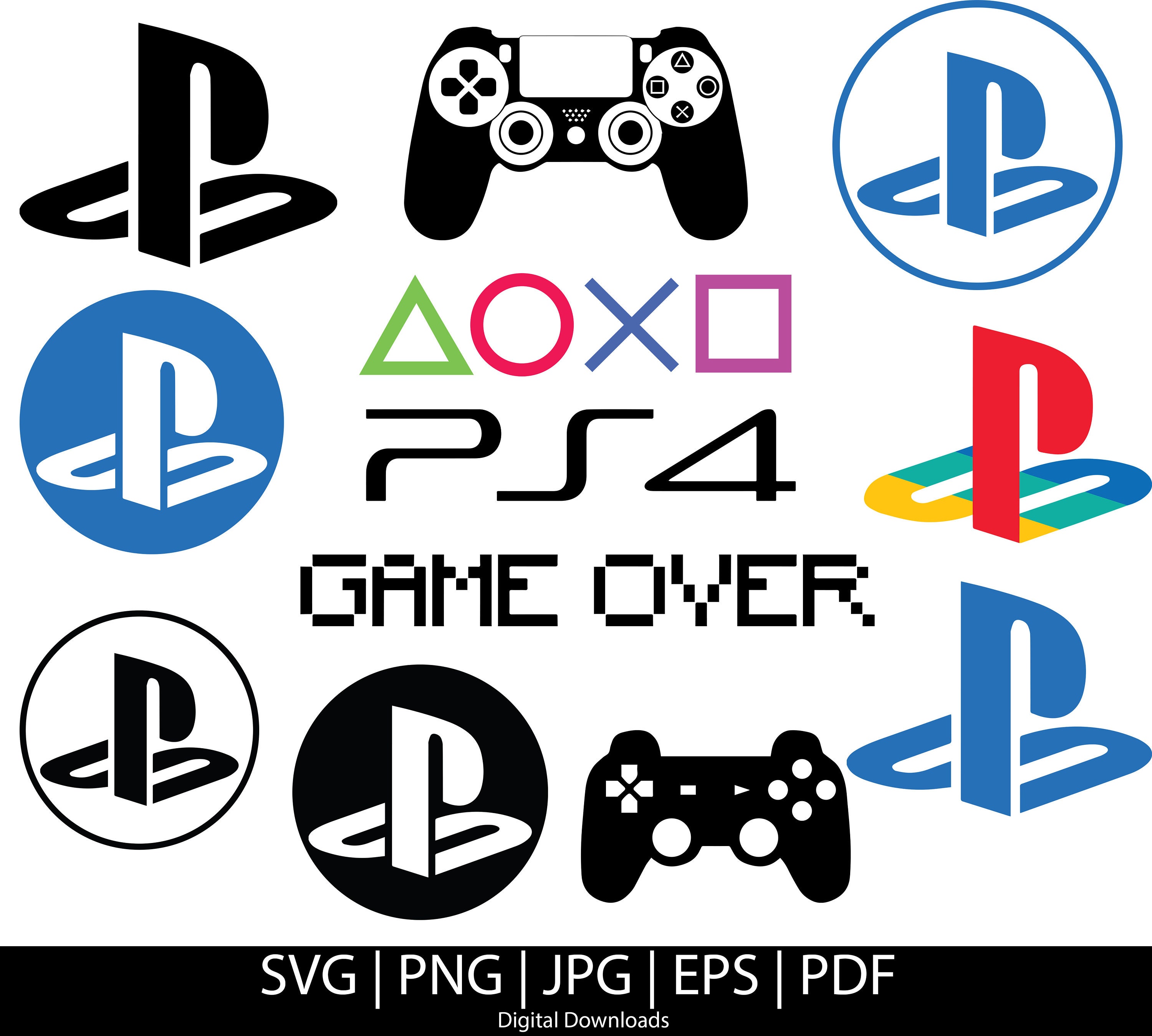 Playstation Logo Svg Gamers Svg Playstation Bundle | Etsy