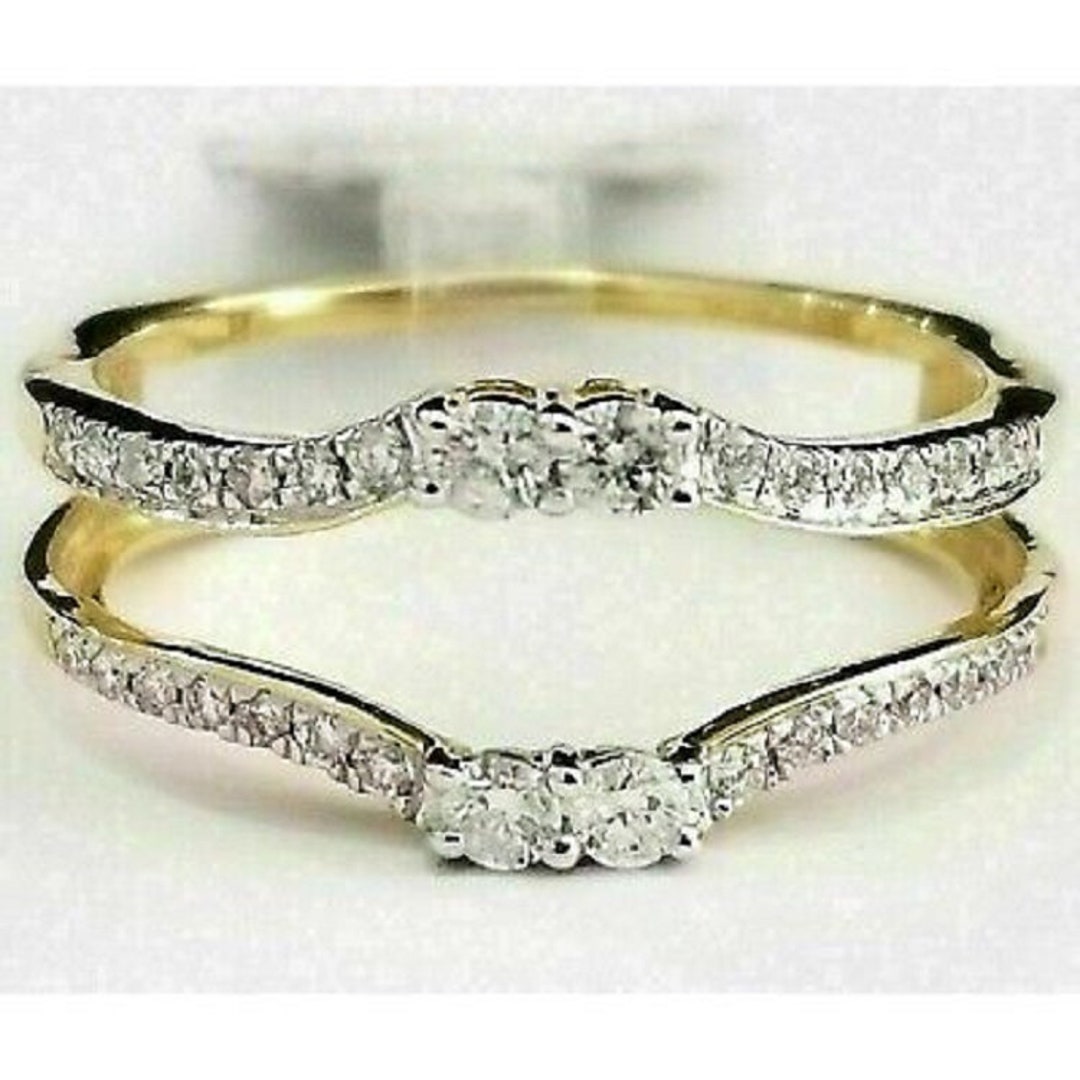 Enhancer Ring Sets, 14k Yellow Gold Over Round Cut DVVS1 2.00 Carat ...