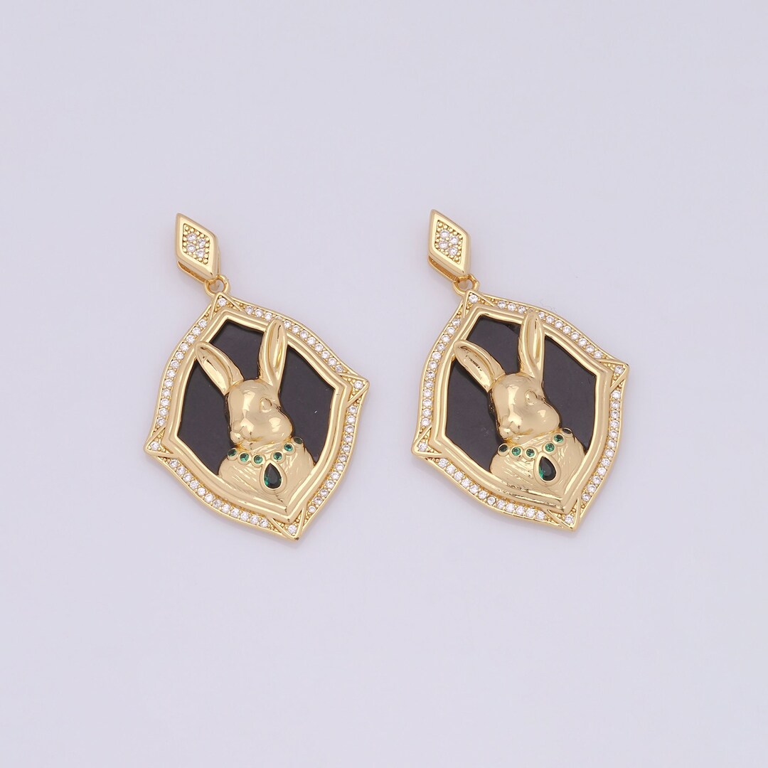 Gold Rabbit Charm, 18K Gold Filled Animal Necklace, Pet Charm, Micro ...