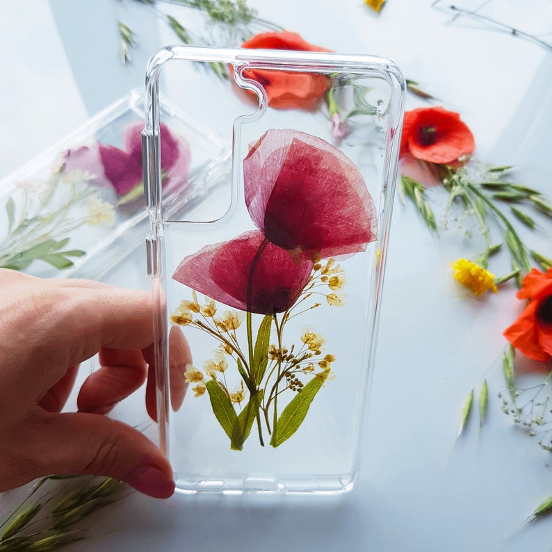 Pressed Flower Case Poppies and Grasses Iphone 12/ 12 Pro/ 12 - Etsy