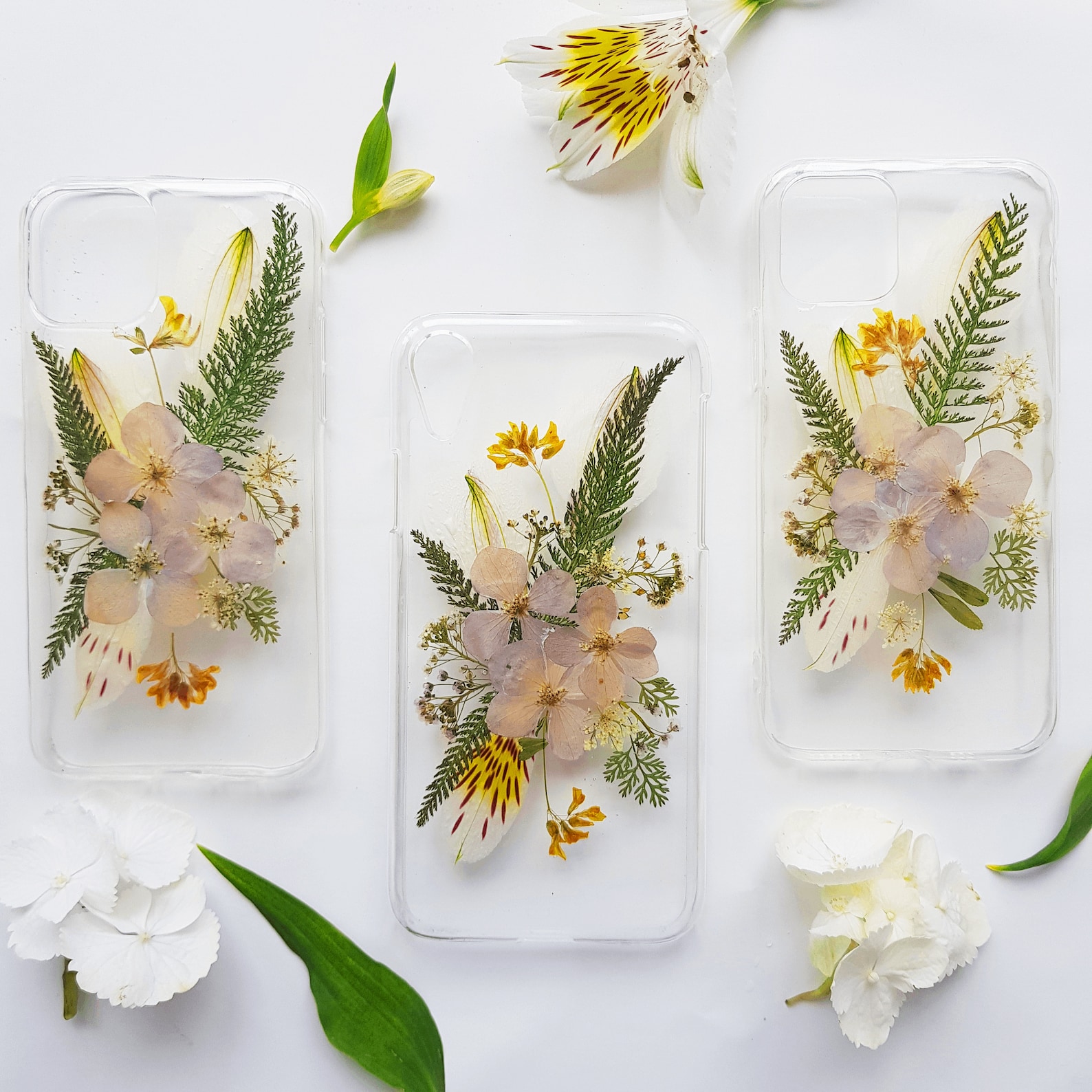Pressed Flowers Hydrangea Violet Phone Case Iphone 12/12 Pro/ - Etsy