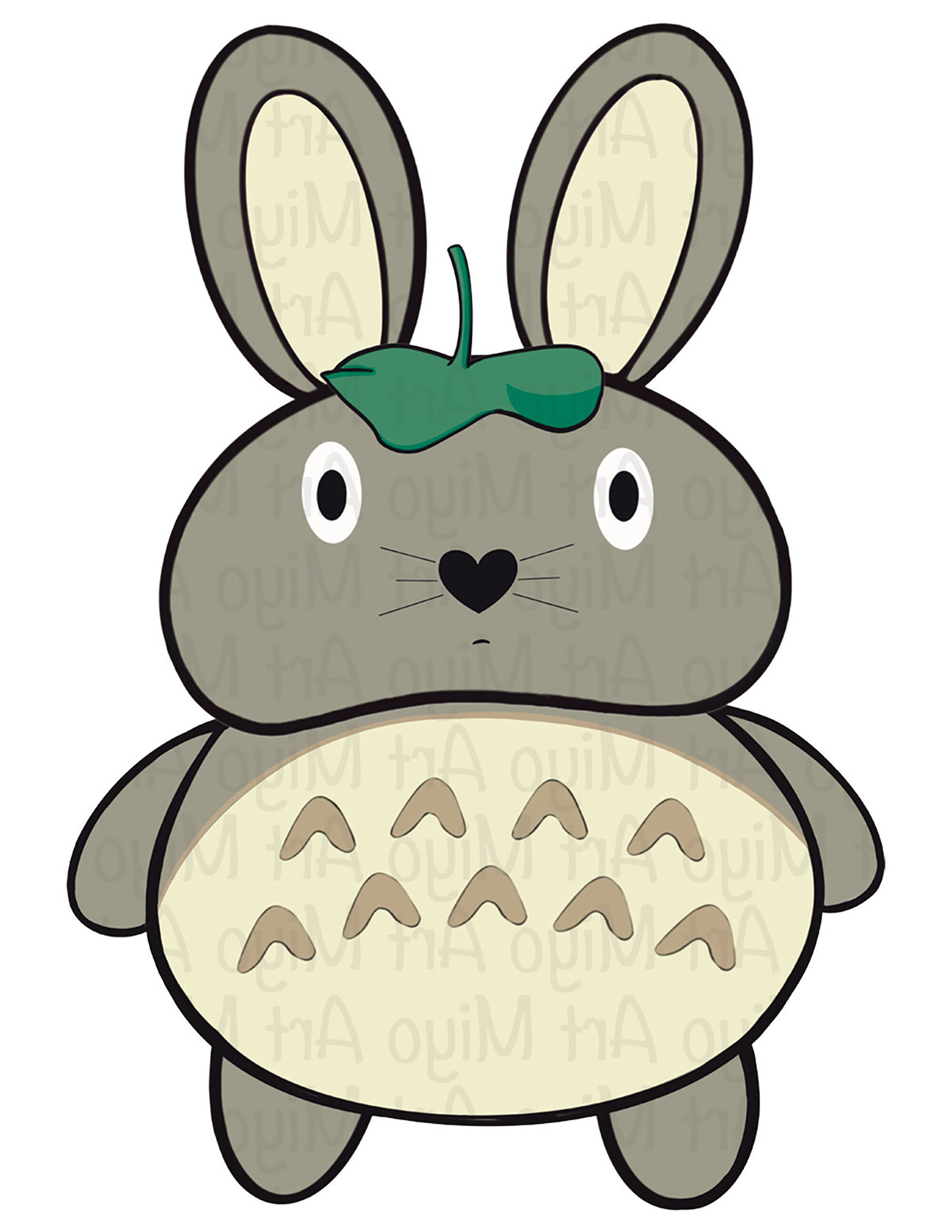 Totoro With Leaf On Head