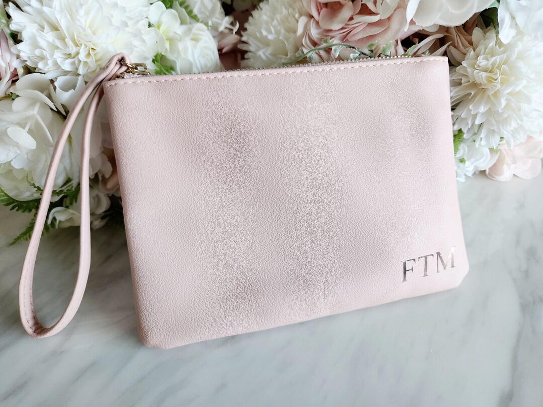 Name Initial Clutch Pouch PU Leather Makeup Travel Night Out Bag ...