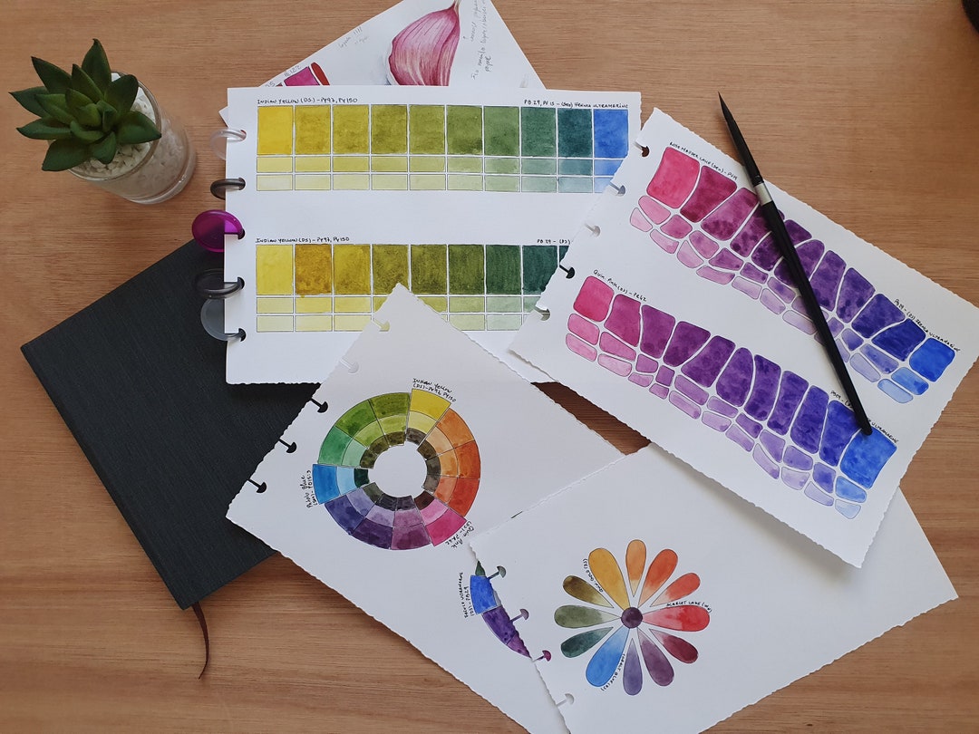 Watercolor Color Study Template/printable A4 and A5 (2 PDF) - Etsy