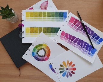 Watercolor Swatch Card Template/printable - Etsy