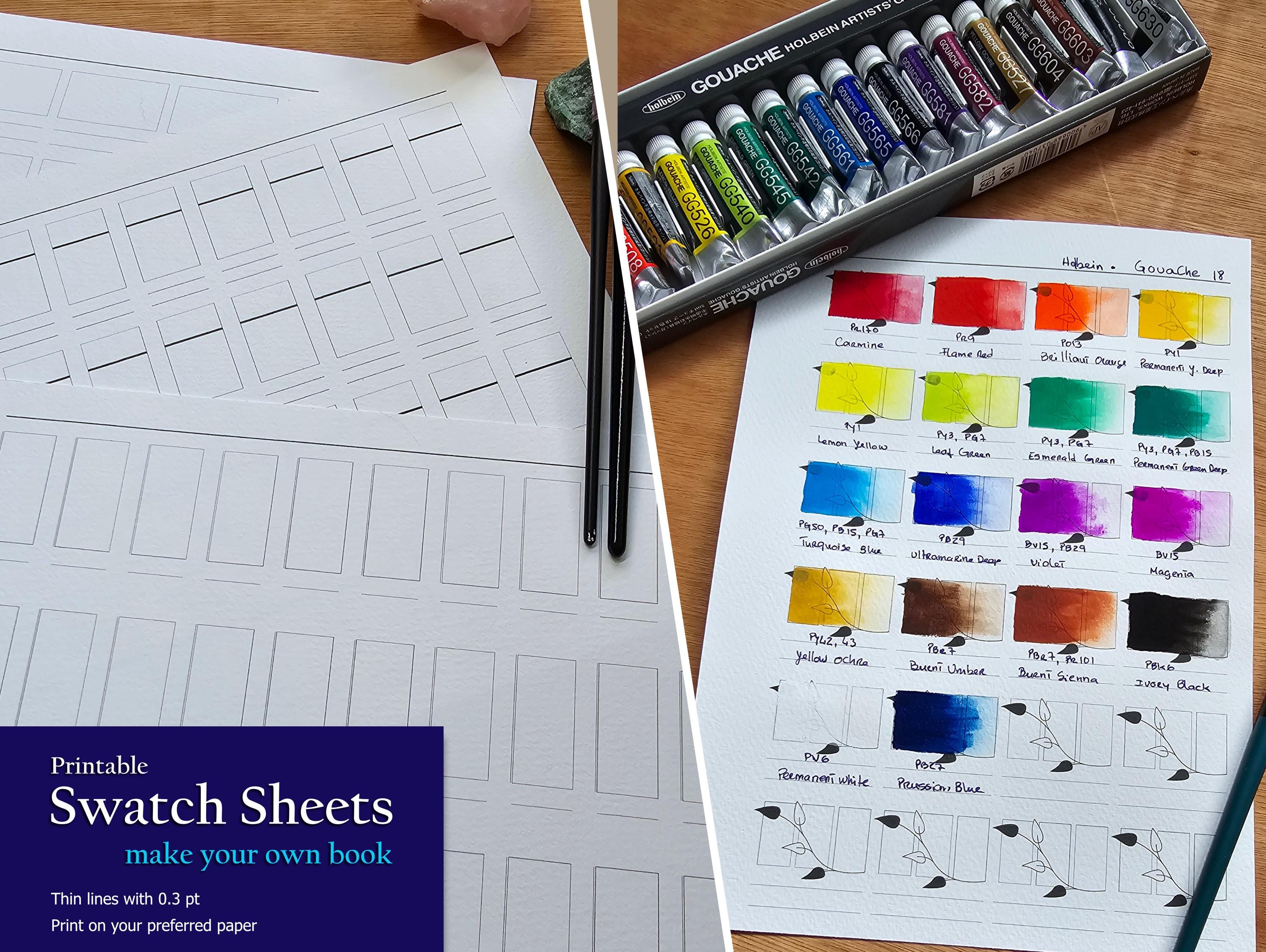 Swatch Sheets to Make Your Own Book - Template/printable - Etsy