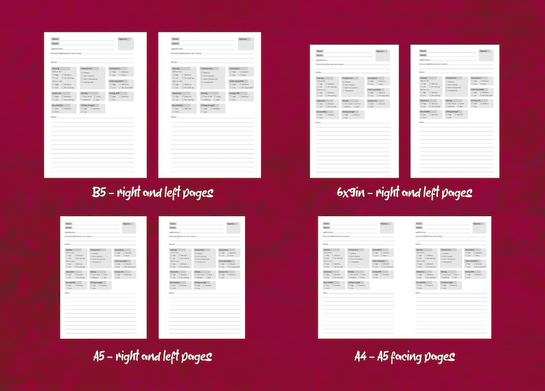 Watercolor Note Sheet. Template/printable - Etsy