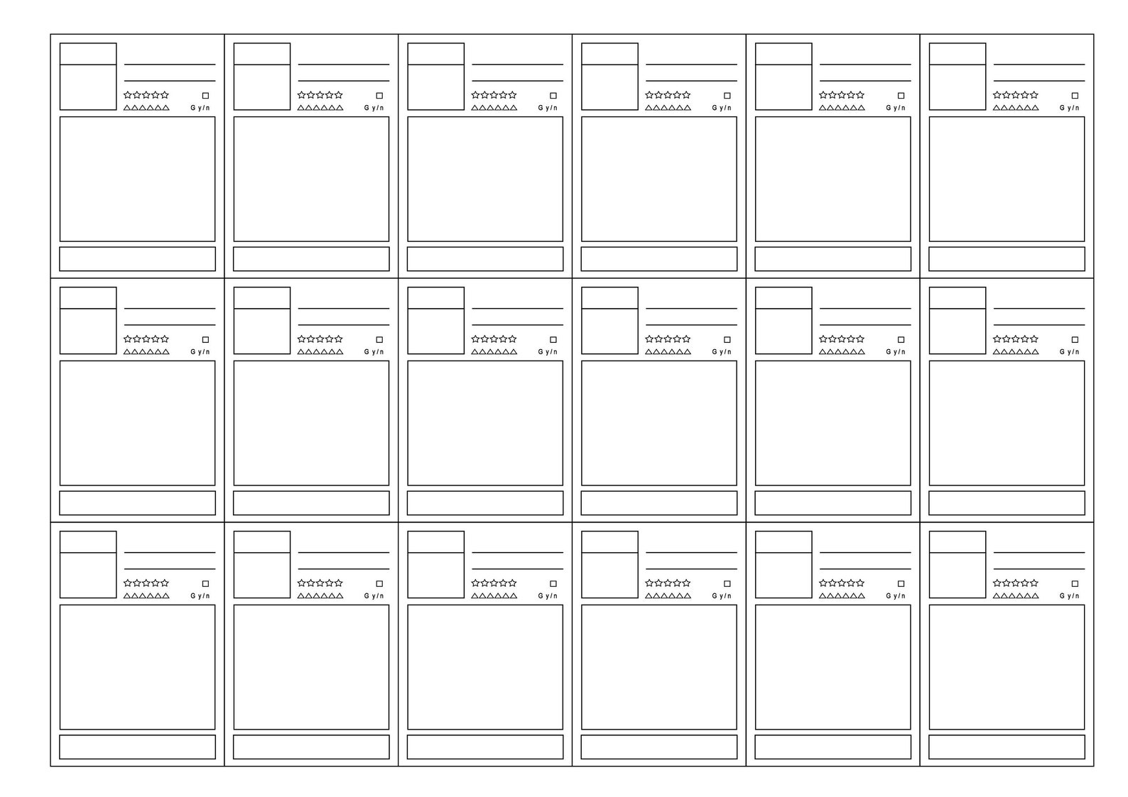 Watercolor Swatch Sheet Template printable A4 Etsy